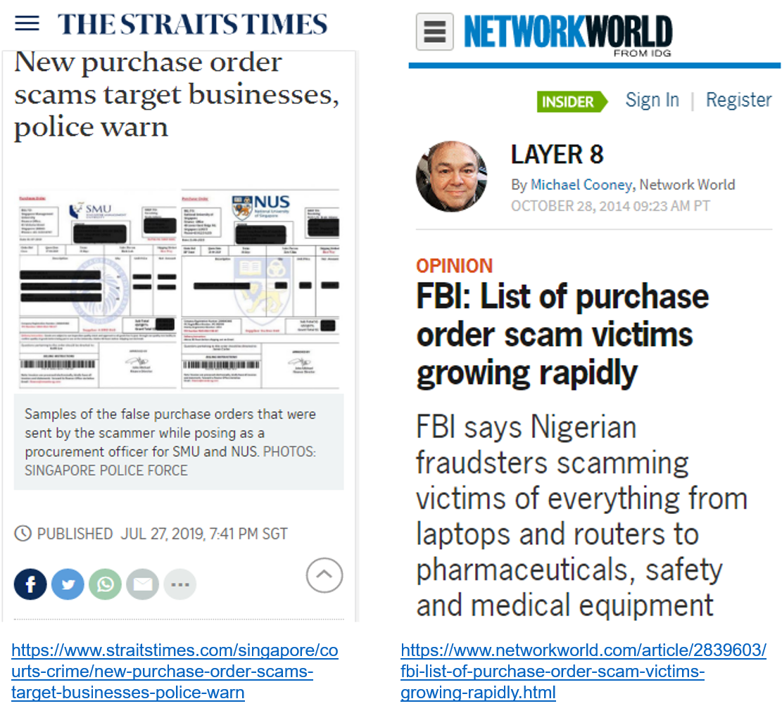 Massive Purchase Order Scam hits suppliers